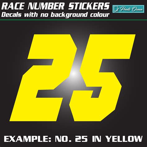 3 X Custom Racing Numbers Vinyl Stickers Decals Race Motorbike MX