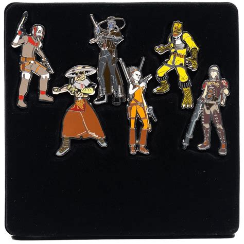 Star Wars The Clone Wars Bounty Hunters Enamel Pin 6 Pack