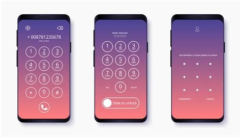 Premium Vector Smartphone With Passcode Lock Screen Interface Use