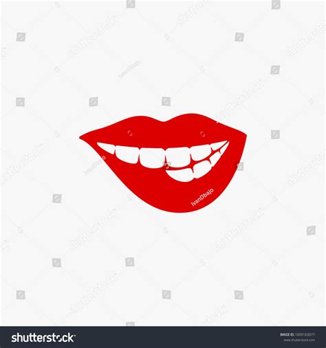 Sexy Red Lips Vector Illustration Isolated Stock Vector Royalty Free