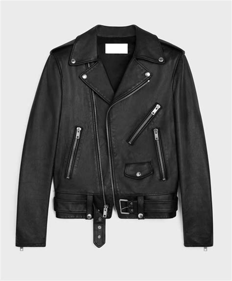 Black Leather Biker Jacket For Mens With Asymmetrical Collar William
