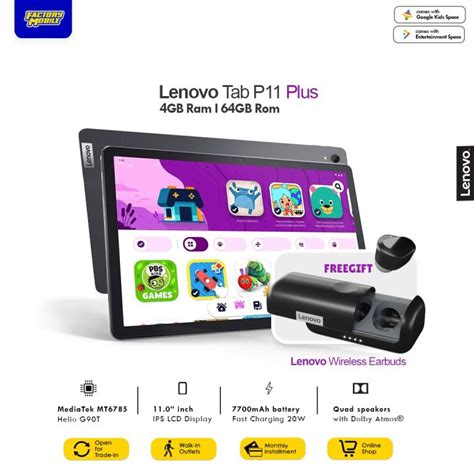 Lenovo Tab P Plus Gb Ram Gb Rom Year Carry In With Year Battery Original Malaysia Set