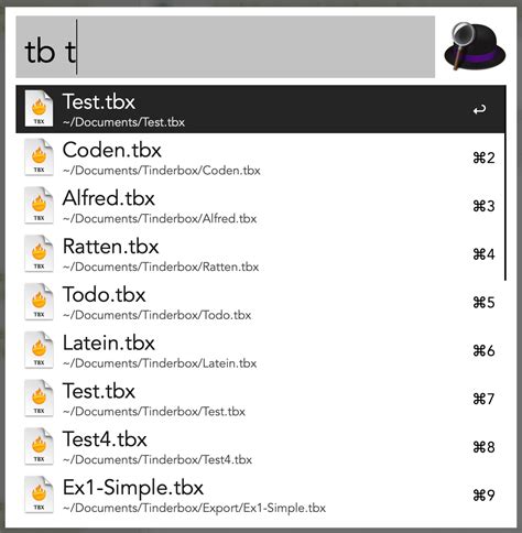 Alfred Workflow For Tinderbox A First Draft External Scripting Of