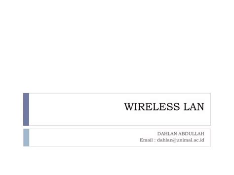 PPT WIRELESS LAN PowerPoint Presentation Free Download ID 6168197