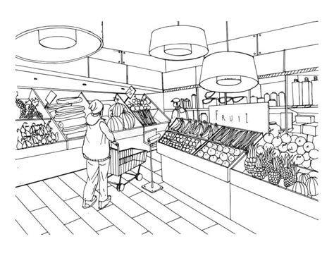 超市内部平面矢量图插图 杂货店，摆着食品的货架 卡通食品店过道 向量例证 插画 包括有 选择 动画片 166466892