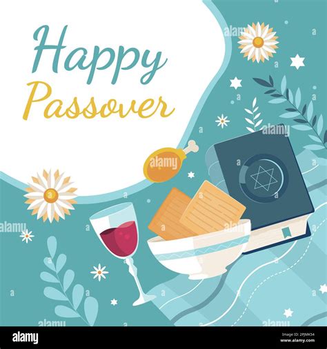 Happy Passover Jewish Holiday Lets Celebrate Seder Pesach Greeting