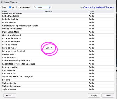Can T Figure Out How To Add A New Keyboard Shortcut RStudio IDE