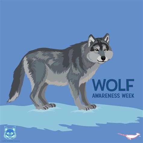 Happy Wolf Awareness Week Peppermint Narwhal Creative