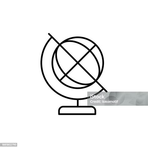 편집 가능한 획이 있는 바탕 화면 글로브 선 아이콘입니다 Icon은 웹 디자인 모바일 앱 Ui Ux 및 Gui 디자인에