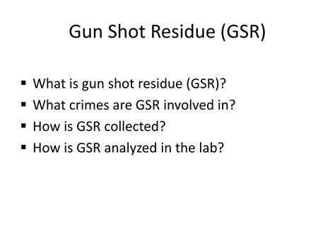 Ppt Gunshot Residue Powerpoint Presentation Free Download Id 2082954