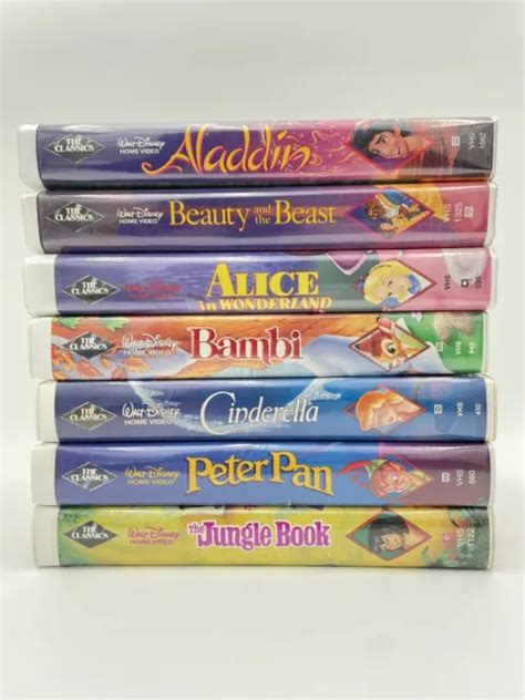 Walt Disney Vhs Lot Of 7 Black Diamond Edition Clamshell 2690