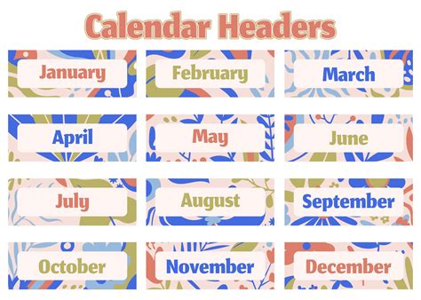 10 Best Free Printable Calendar Headers Months Pdf For Free At