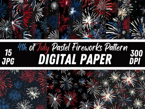 4th Of July Pastel Fireworks Patterns Graphic By Creative River · Creative Fabrica 4th Of July Pastel Fireworks Patterns Graphic By Creative River · Creative Fabrica