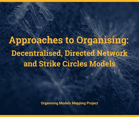 Approaches To Organising Decentralised Directed Network And Strike Circles Models
