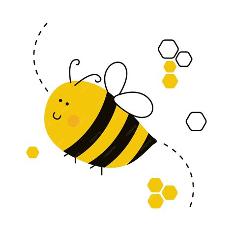 Premium Vector Funny Bee Cartoon Character Isolated On White
