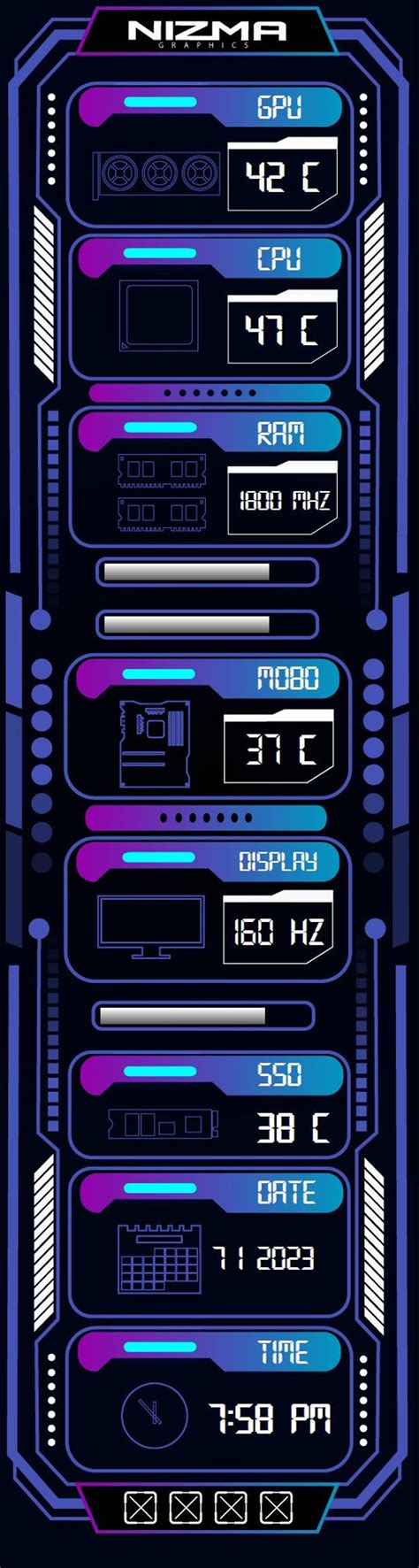 SENSOR PANEL Cyber Purple Skin Template 515 X 1920 12 6 Displays
