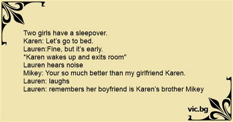 Two Girls Have A Sleepover Karen Lets Go To Bed Laurenfine But It