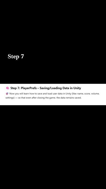 Step 7 Playerprefs Savingloading Data In Unity Shorts Unity