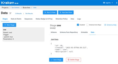 data in schema kraken ci