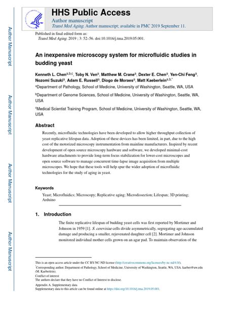 An Inexpensive Microscopy System For Microfluidic Pdf Saccharomyces