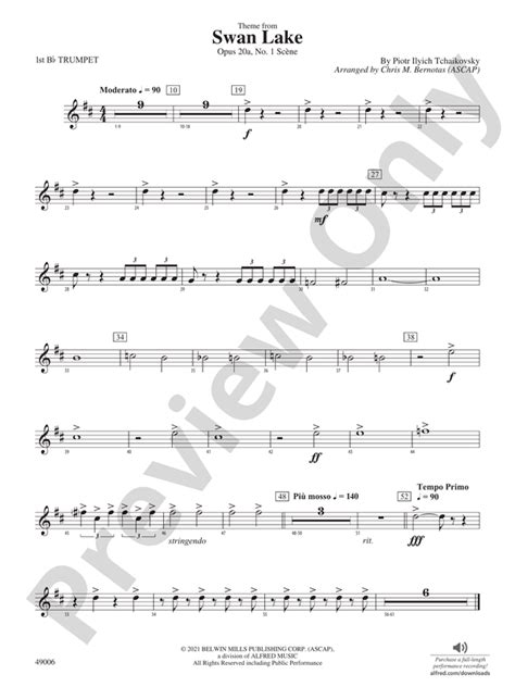 Theme From Swan Lake 1st B Flat Trumpet 1st B Flat Trumpet Part