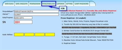 Cara Input Data Pengembalian Buku Pada Software Perpustakaan