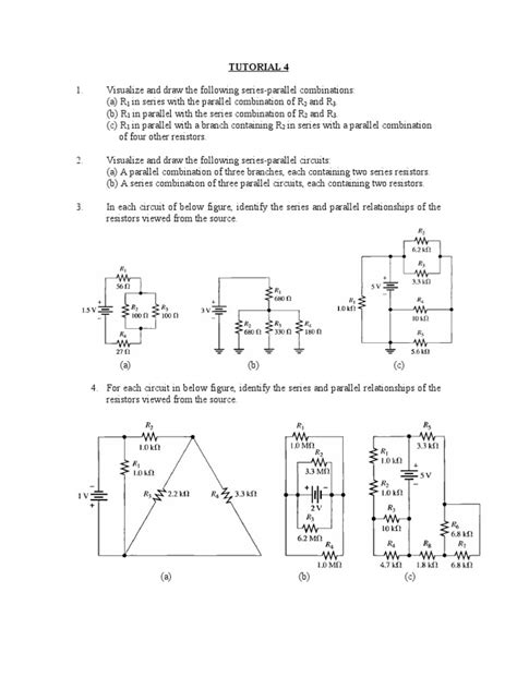 Tutorial 5 Series Parallel Pdf Series And Parallel Circuits Voltage