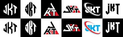 Premium Vector Jkt Letter Logo Design In Six Style Jkt Polygon Circle