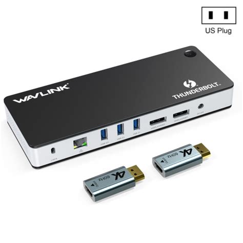 Wavlink Utd21h 60w 호스트 충전 Thunderbolt 3 도킹 스테이션 4k 듀얼 디스플레이 11 In 1 포트 플러그us 플러그