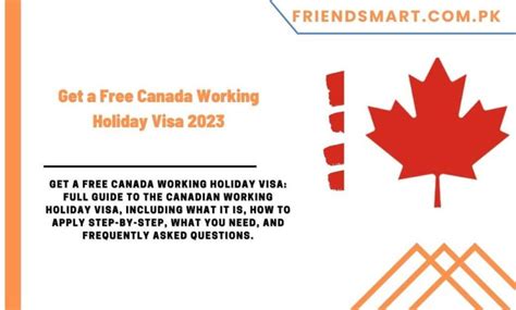 Get A Free Canada Working Holiday Visa 2023
