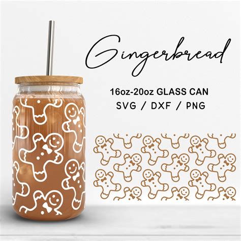 Libbey Glass 16oz 20oz Gingerbread Svg Files For Cricut Christmas