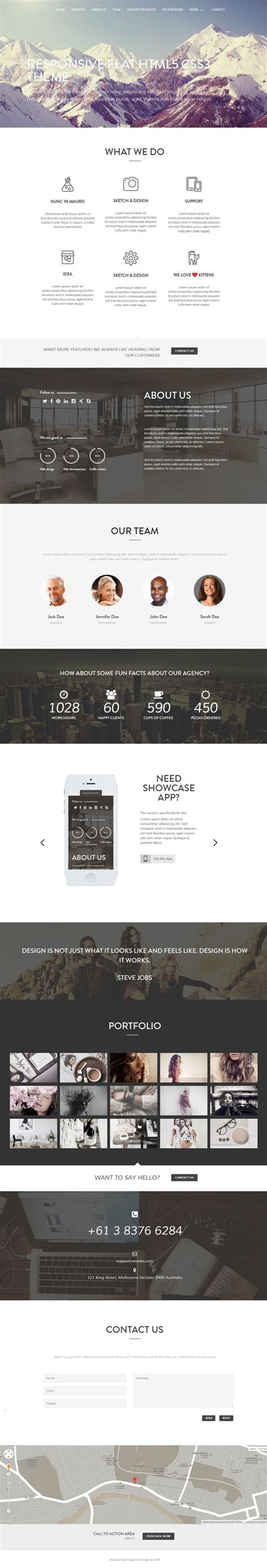 Mountain One Page Parallax Html Template By Lesya Fragrance Via