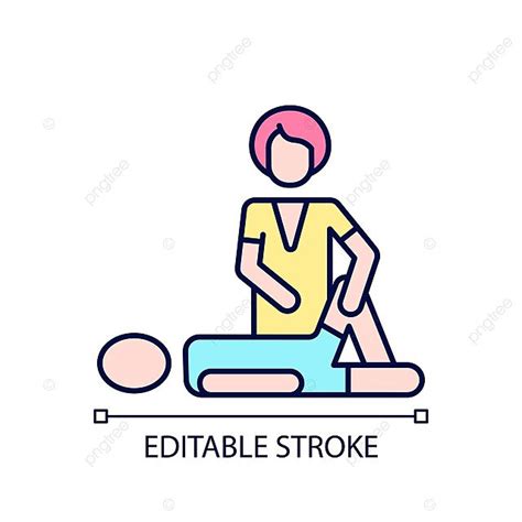 Sport Massage Rgb Color Icon Isolated Concept Physiotherapist Vector