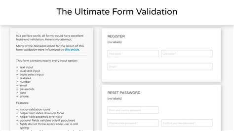 The Ultimate Form Validation