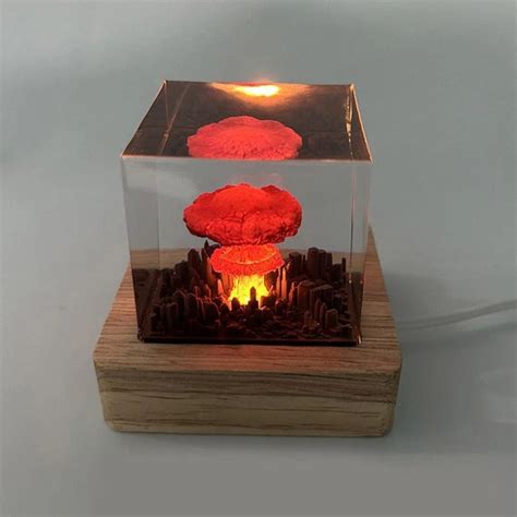 Handmade Resin Led Atomic Bomb Model Usb Desktop Decoration Night Lig