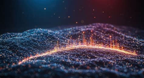 Digital Data Landscape Stock Illustration Illustration Of Blue 382867349