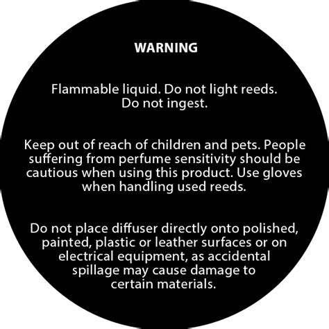 [50mm Black Diffuser Safety Label] 50mm Black Diffuser Safety Label
