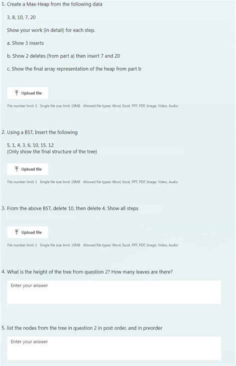 answered 2 using a bst insert the following 5 … bartleby