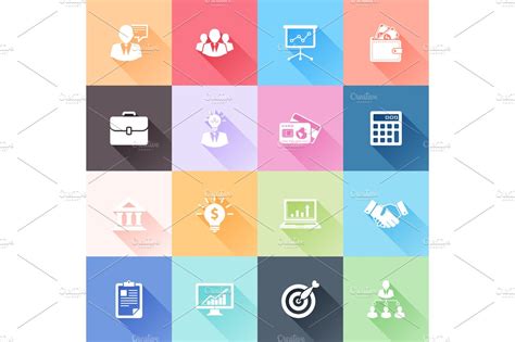 Business Icons Illustrator Graphics ~ Creative Market