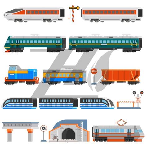 دانلود مجموعه وکتور حمل و نقل ریلی دانلود رایگان فایل لایه باز، Psd، وکتور، لوگو و موکاپ