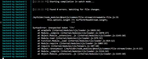 Docker Unexpected Token 물음표 에러