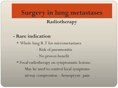 Ppt Surgical Indications And Techniques For Lung Metastases Powerpoint Presentation Id5681304