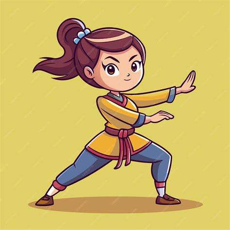 Premium Vector Cute Woman Tai Chi Vector Clipart