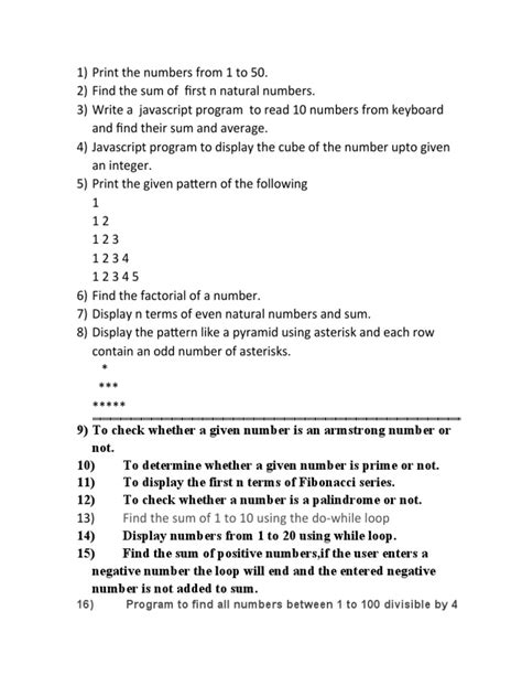 Assignment Loops Pdf