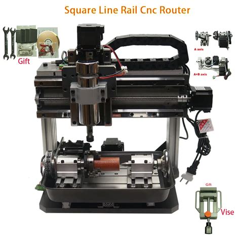 Square Line Rail Cnc Router 3020 3 4 5 Axis Metal Milling PCB Drilling Machine 500W