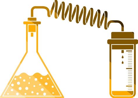 Icon Of Chemistry Reaction With Two Flask Vector Image