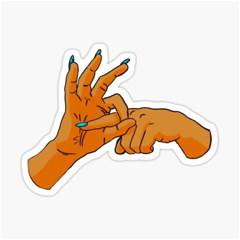 Raw Dog Nails Sex Hands No Background Orange Sticker For Sale By