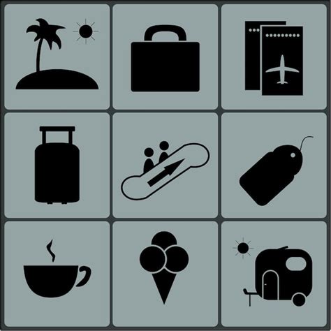 Premium Vector Travel Icons Set Vector