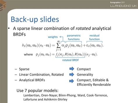 Ppt A Sparse Parametric Mixture Model For Btf Compression Editing And Rendering Powerpoint