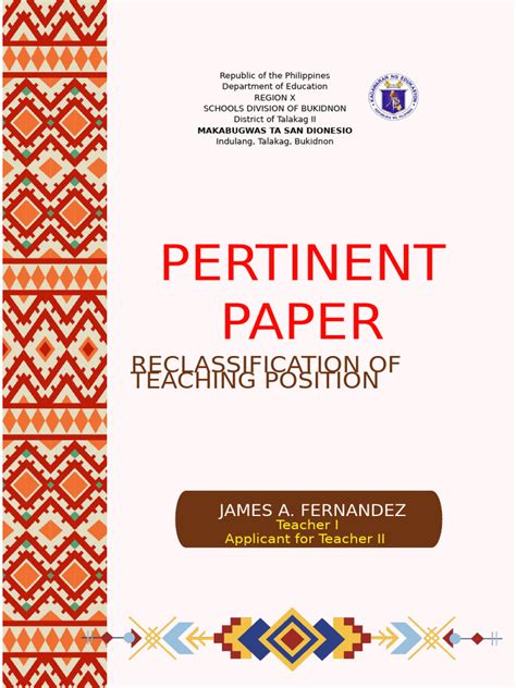 Cover Page For Reclass Pdf Learning Lesson Plan